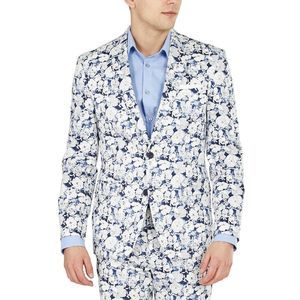 Bar III | Suits & Blazers | Bar Iii Mens White Floral Print Slim Fit ...